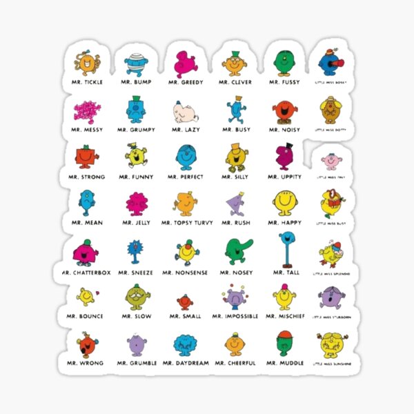 "Mr. Men " Sticker for Sale by teanTE999 | Redbubble