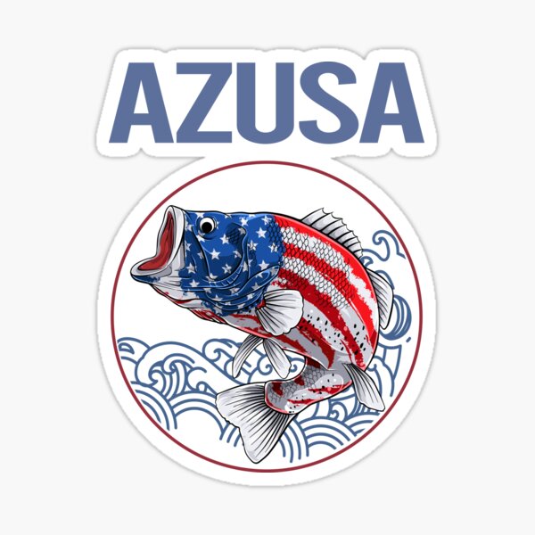 "USA Flag Fish Azusa" Sticker for Sale by georgenekbva | Redbubble