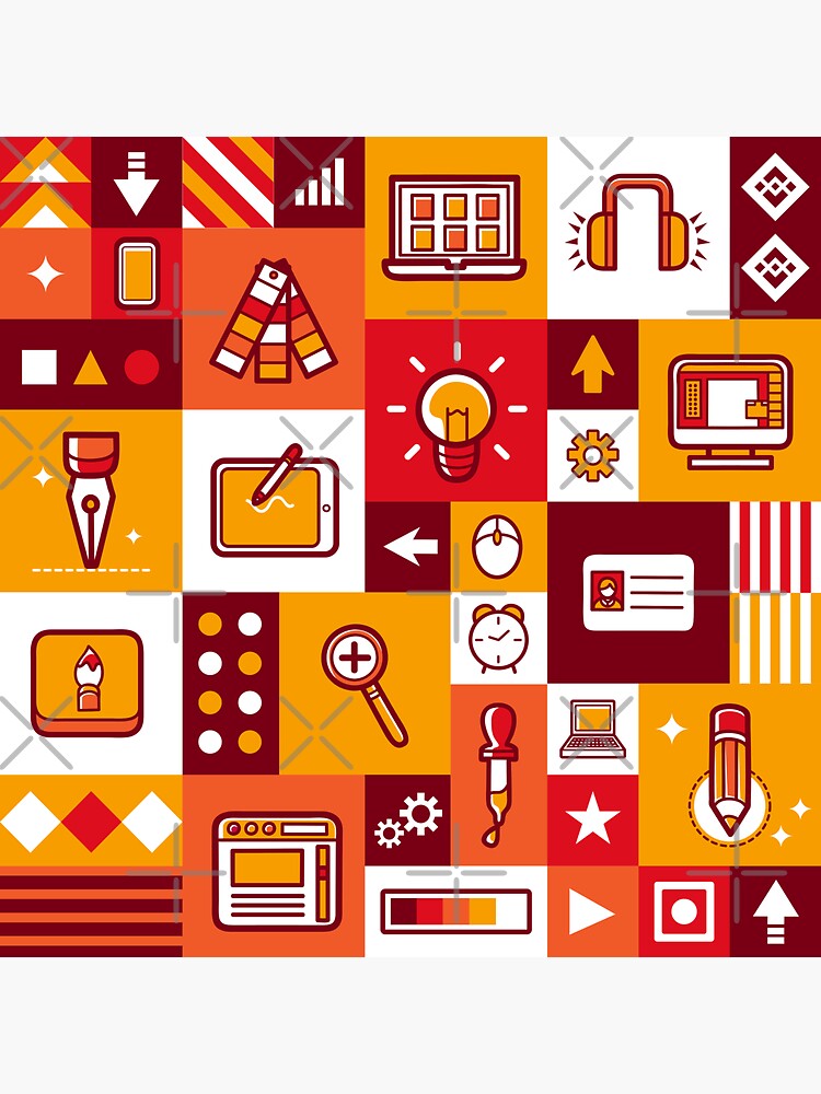 "content creator seamless pattern" Sticker for Sale by ghinan | Redbubble