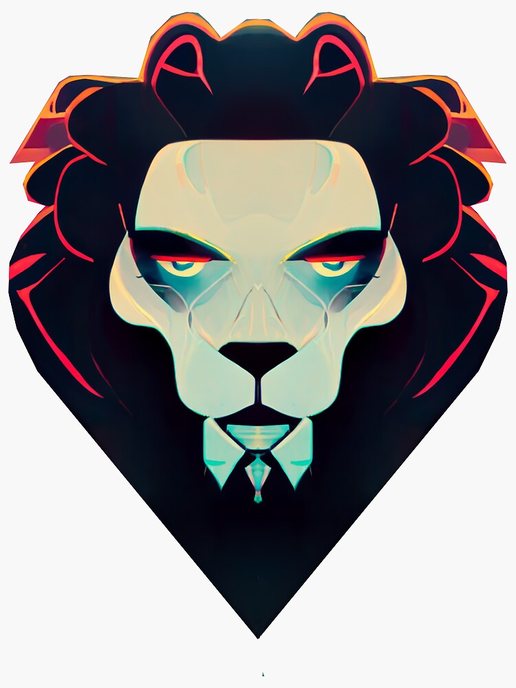 "Cyber Lion" Sticker for Sale by StixStorm | Redbubble