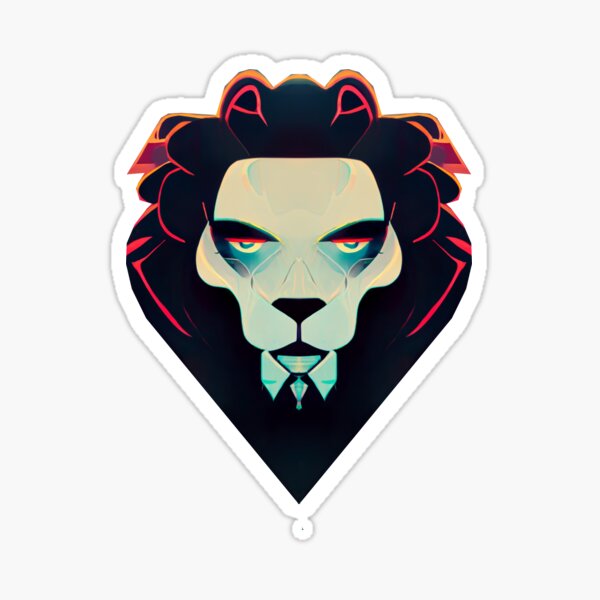 "Cyber Lion" Sticker for Sale by StixStorm | Redbubble