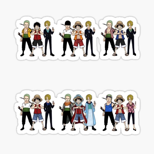 "One Piece Monkey D Luffy - Roronoa Zoro And Sanji" Sticker for Sale by ...