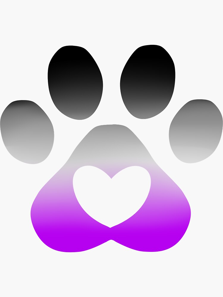 "Pride Paws (Ace/Demi/Grey/Allo)" Sticker by BurntGingersnap | Redbubble