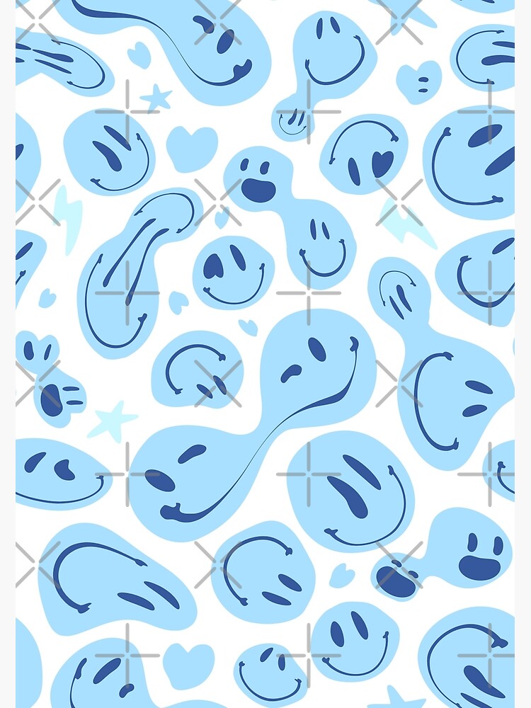 "preppy aesthetic smiley sky blue back to school" Photographic Print ...