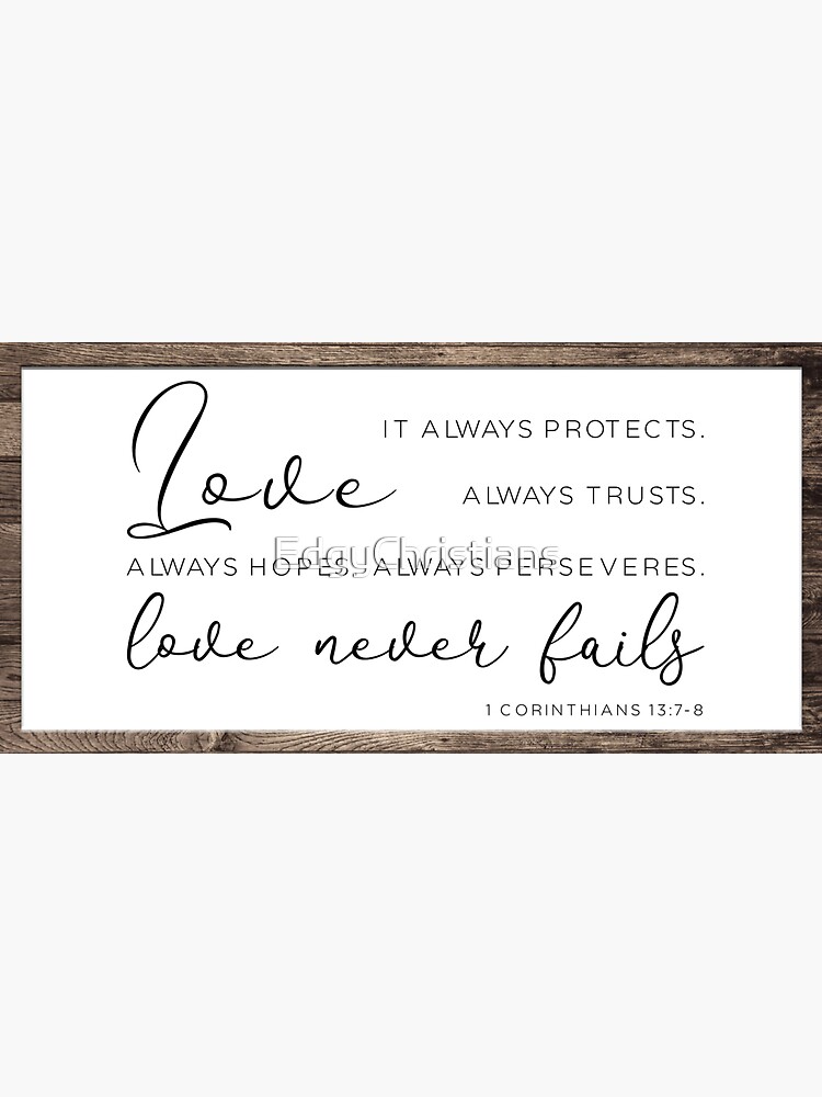 "1 Corinthians 13:4-8 Love is Patient Love is Kind #4-7 Bible Verse ...