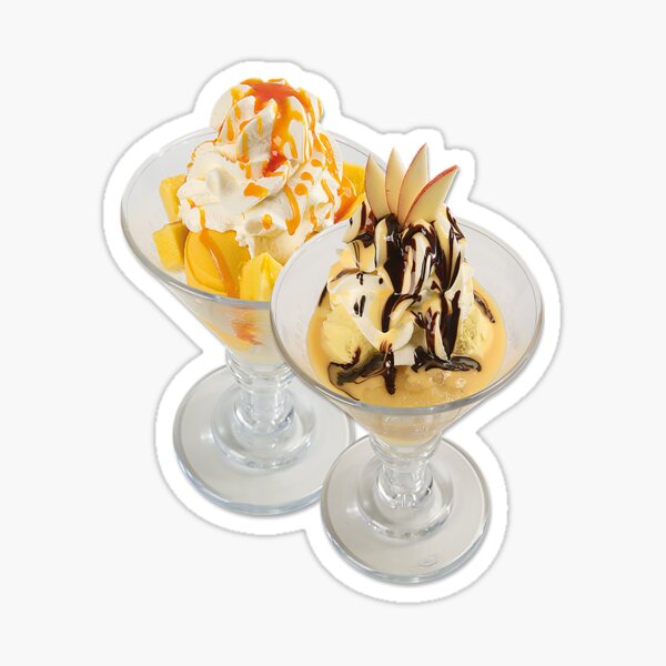 "Sundae Ice cream Parfait Frozen yogurt Banana split" Sticker for Sale ...