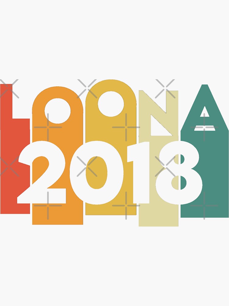 "LOONA 2018 Retro Typography " Sticker for Sale by AliffStudio | Redbubble