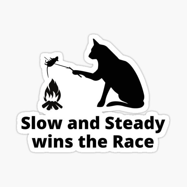 "Slow and Steady wins the Race, quotation T-shirt." Sticker for Sale by ...