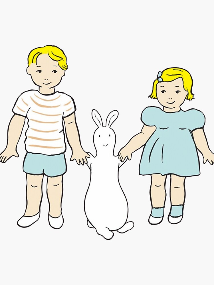 "Pat the bunny and family" Sticker for Sale by CecilQuitzon | Redbubble