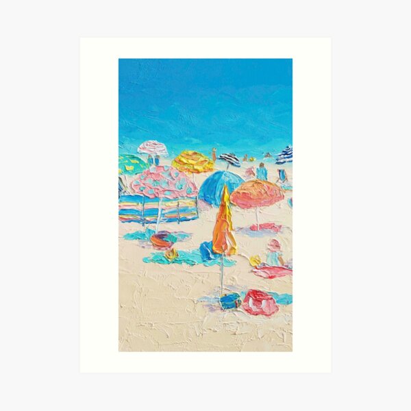Lámina artística «Pintura de playa - Una playa llena de gente» de ...