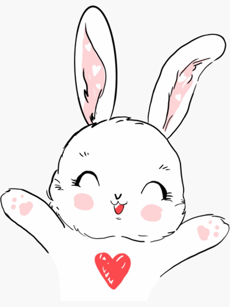 "White rabbit " Sticker for Sale by CecilQuitzon | Redbubble