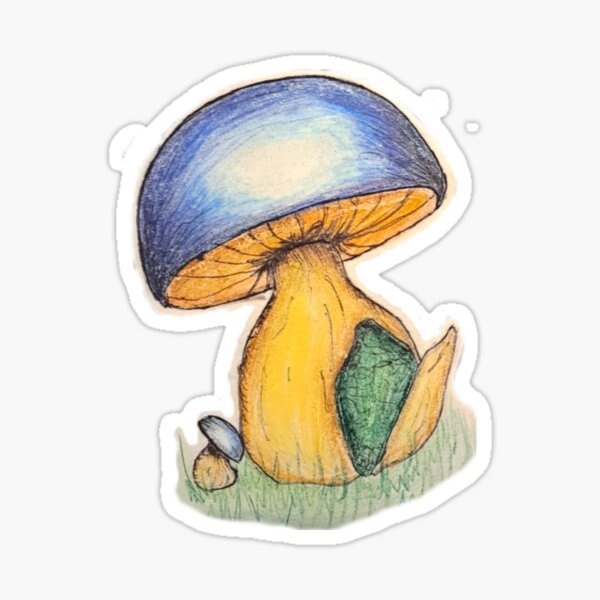 "Lil Blue Mushroom " Sticker for Sale by Brookewh1 | Redbubble