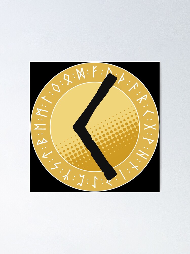 "Viking Runes and Runic Symbols - Kenaz (Fire)" Poster for Sale by ...