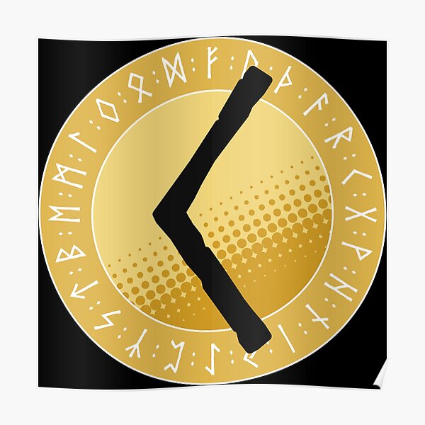 "Viking Runes and Runic Symbols - Kenaz (Fire)" Poster for Sale by ...