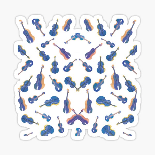 "Cute pattern Violin" Sticker for Sale by wenzwen | Redbubble