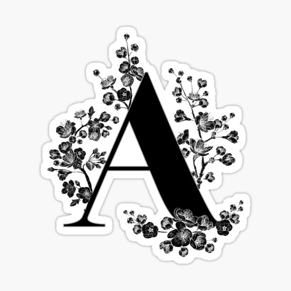 "Elegant Floral Letter A Initial " Sticker for Sale by adlibmaria ...