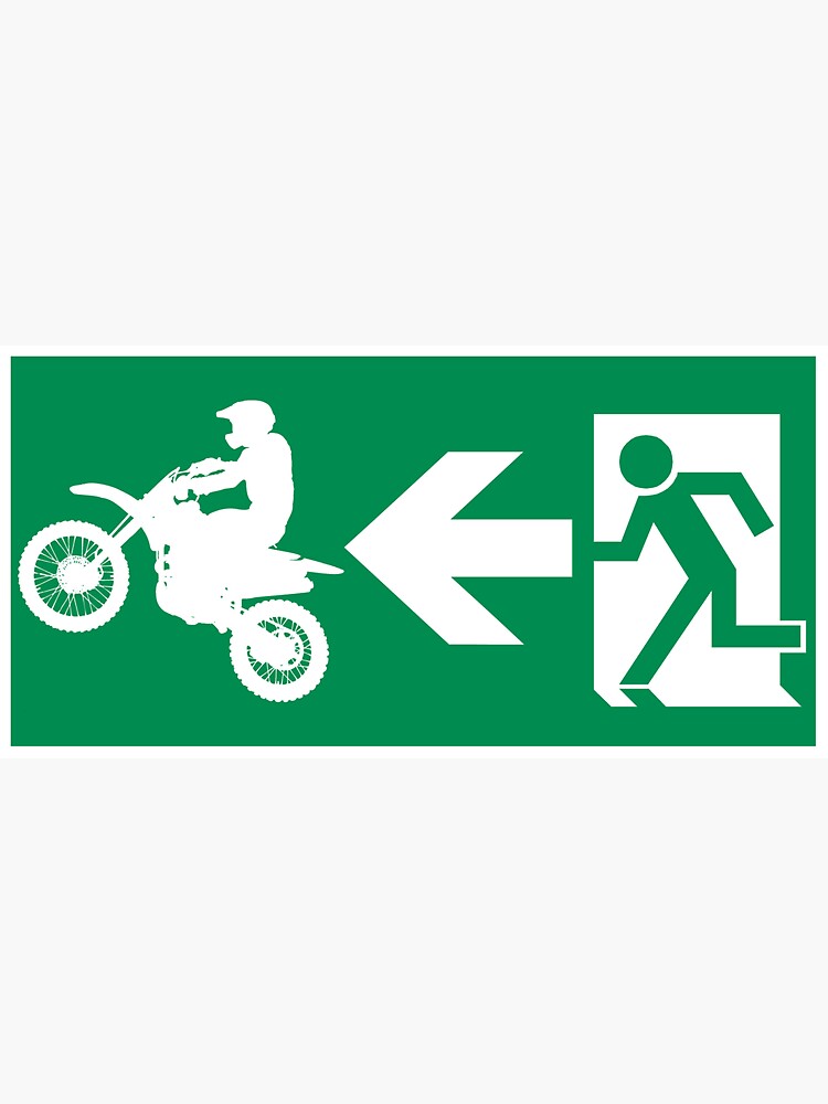 "Emergency exit motorcycle motocross cross bike" Sticker for Sale by ...