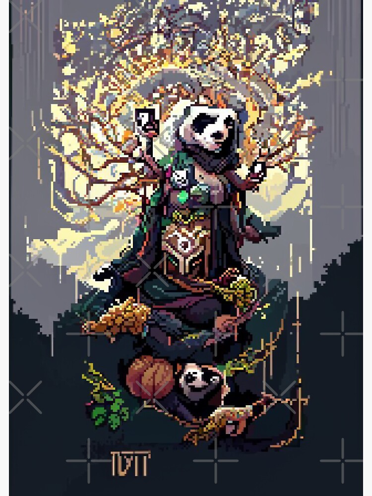 "panda druid autumn #2 animal tarot card" Sticker for Sale by ...