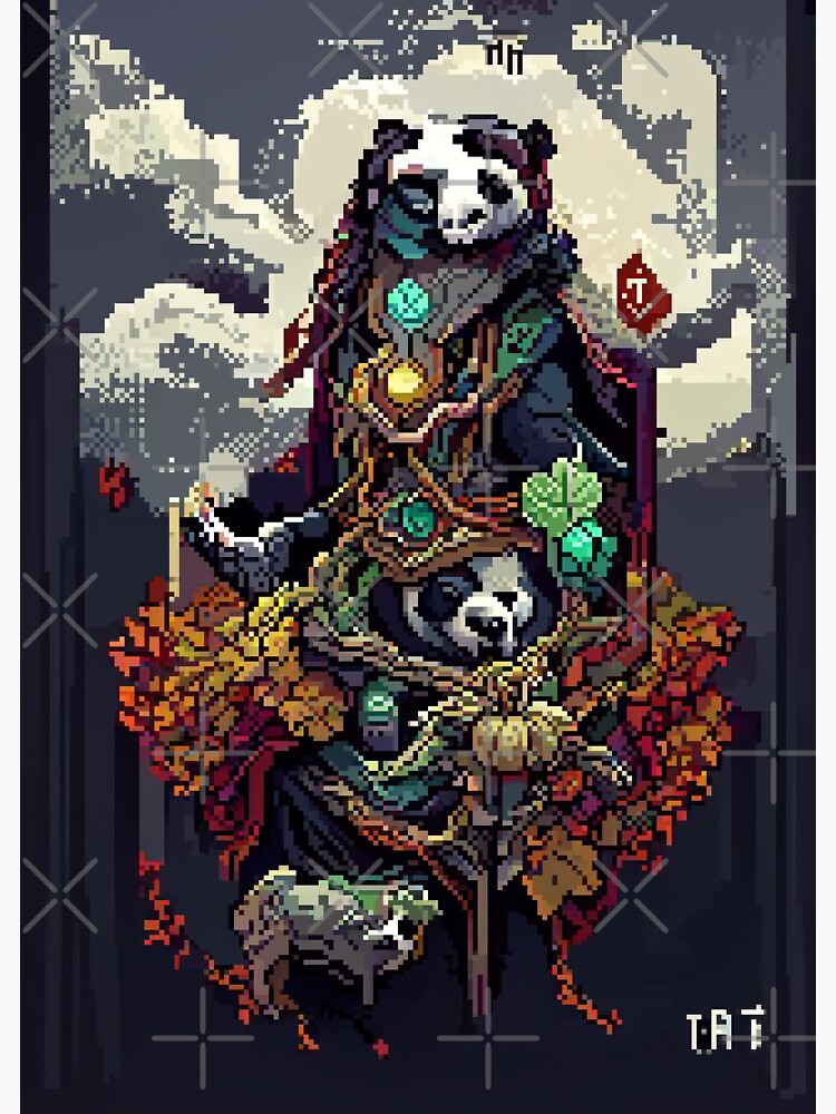 "panda druid autumn #3 animal tarot card" Sticker for Sale by ...