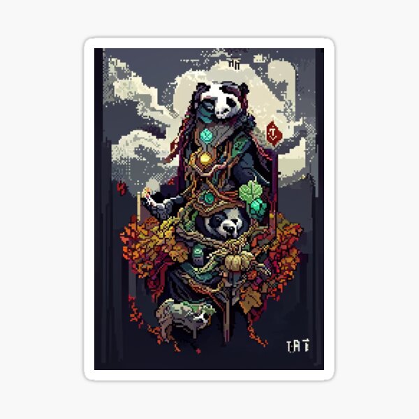 "panda druid autumn #3 animal tarot card" Sticker for Sale by ...