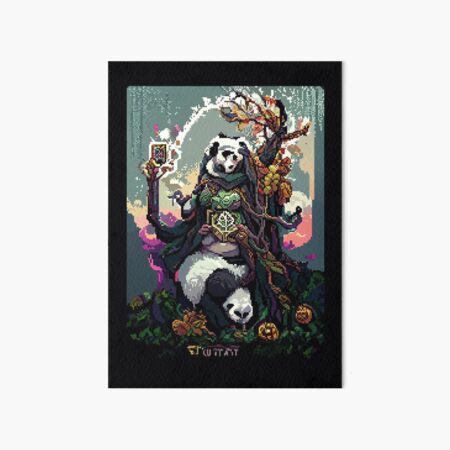"panda druid autumn #5 animal tarot card" Art Board Print for Sale by ...