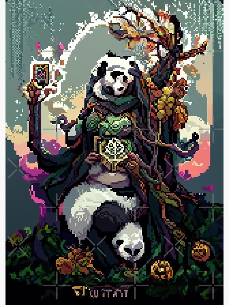 "panda druid autumn #5 animal tarot card" Sticker for Sale by ...