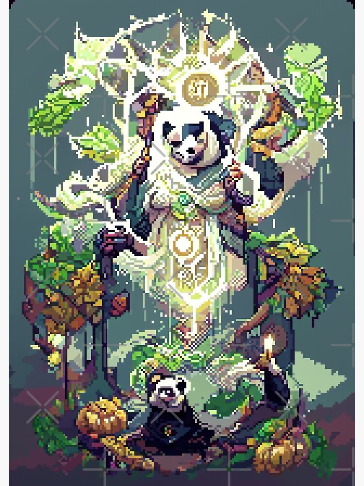 "panda druid autumn #10 animal tarot card" Sticker for Sale by ...
