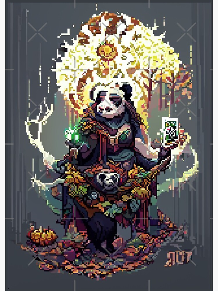 "panda druid autumn #12 animal tarot card" Sticker for Sale by ...