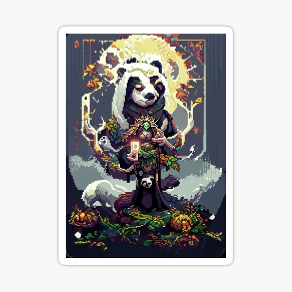 "panda druid autumn #14 animal tarot card" Sticker for Sale by ...