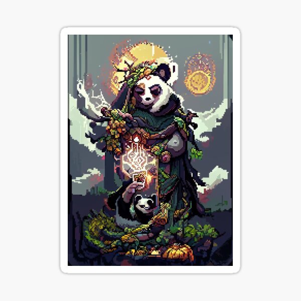 "panda druid autumn #15 animal tarot card" Sticker for Sale by ...