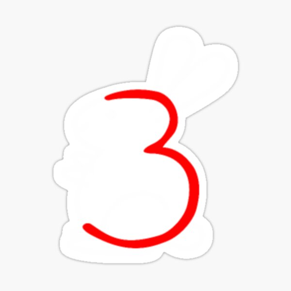 "Draw With Numbers 3 Rabbit" Sticker for Sale by HombiKalu | Redbubble