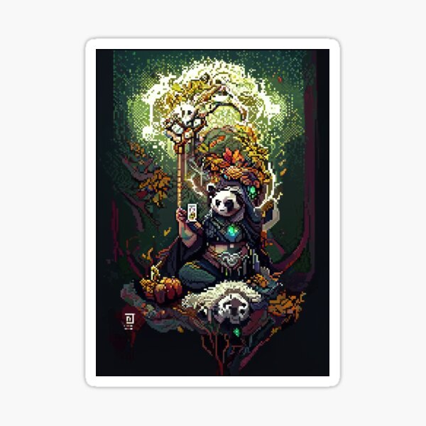 "panda druid autumn #17 animal tarot card" Sticker for Sale by ...