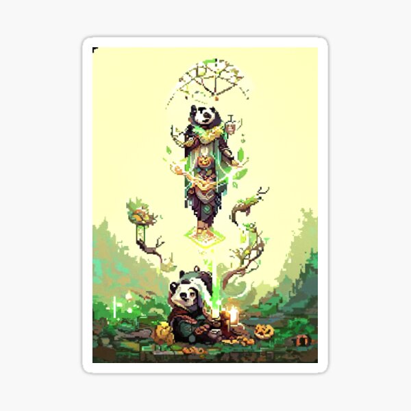 "panda druid autumn #18 animal tarot card" Sticker for Sale by ...