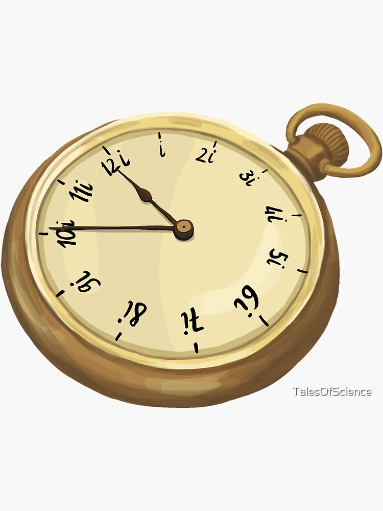 "Imaginary Time pocket watch, funny physics" Sticker for Sale by ...