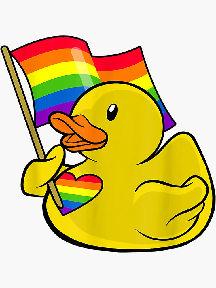 "LGBT Rubber Duck Rainbow Flag Pride Month" Sticker for Sale by ...