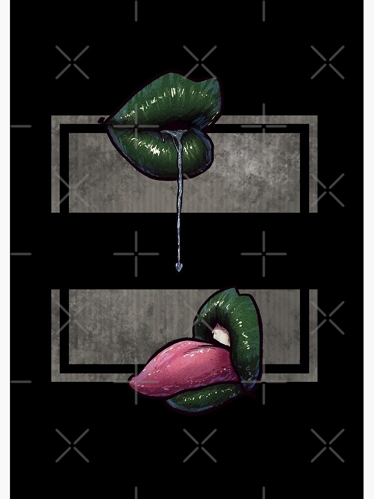 "Dark Green Lips - Spit Swap" Poster for Sale by OssuanArt | Redbubble
