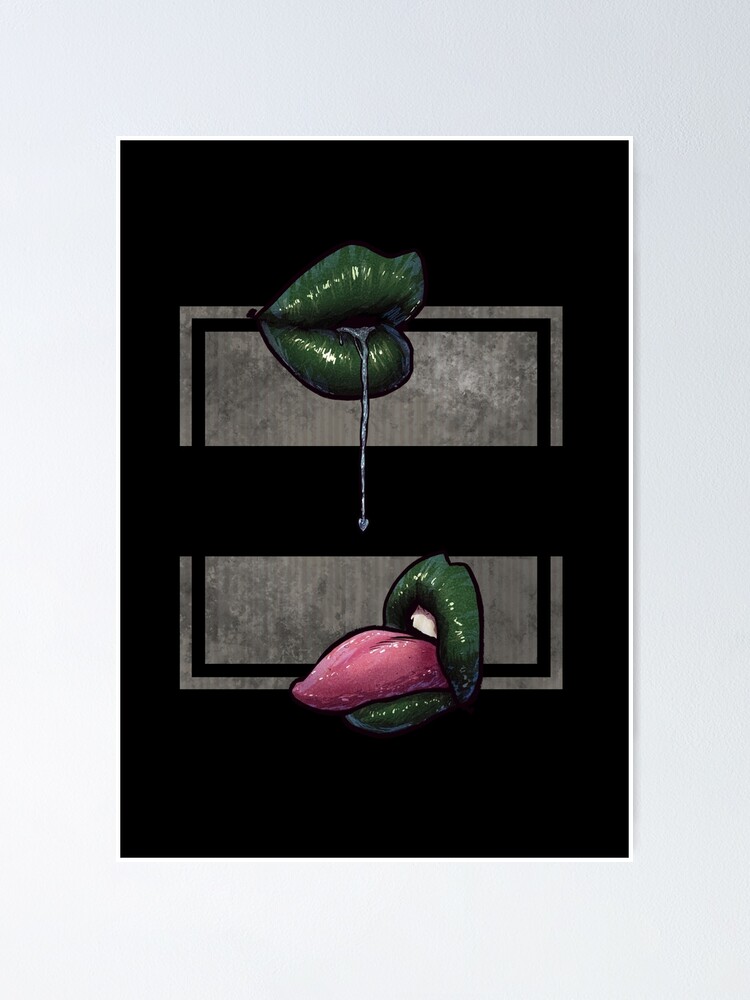 "Dark Green Lips - Spit Swap" Poster for Sale by OssuanArt | Redbubble