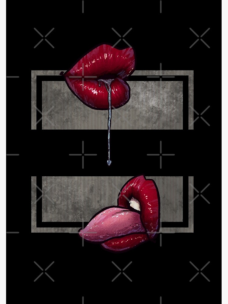 "Dark Red Lips - Spit Swap" Poster for Sale by OssuanArt | Redbubble