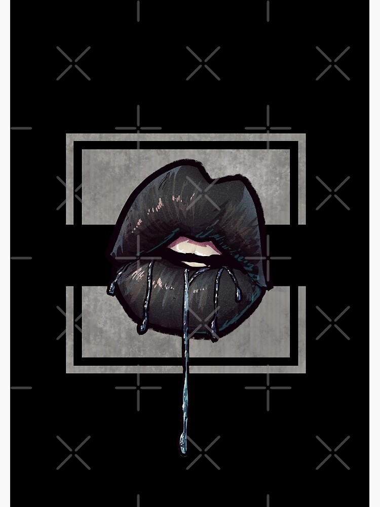 "Black Lip Drool" Poster for Sale by OssuanArt | Redbubble