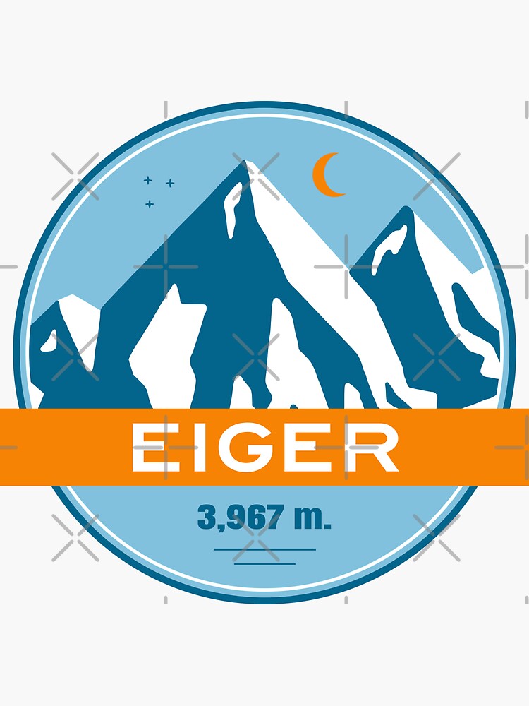 "Eiger Switzerland Stars Moon" Sticker for Sale by esskay | Redbubble