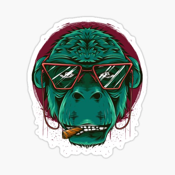 "monkey face" Sticker for Sale by ArtxGallery | Redbubble