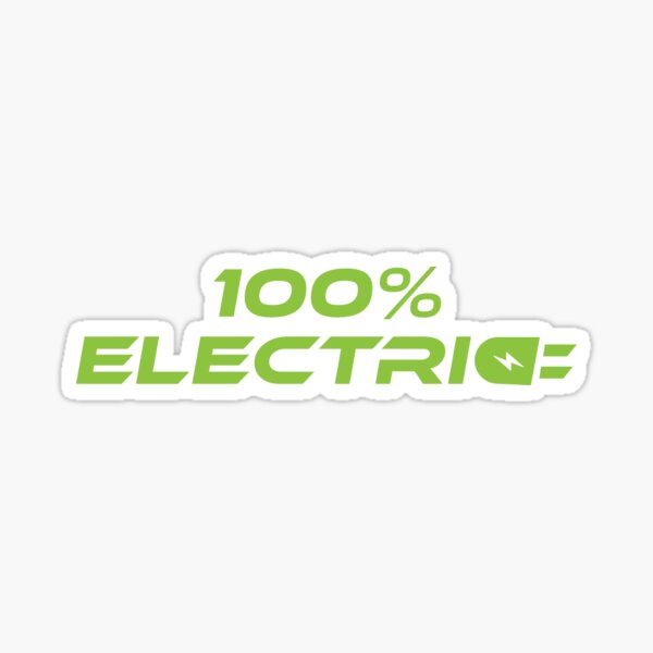 "100% Electric vehicle" Sticker for Sale by Becoolstore | Redbubble