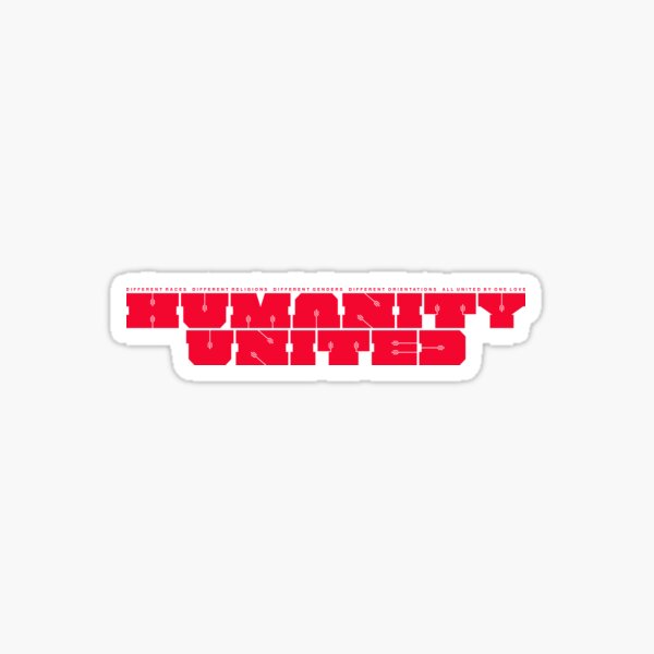 "HU-MAN-ITY UNITED (Manchester United Merch - Unofficial)" Sticker for ...