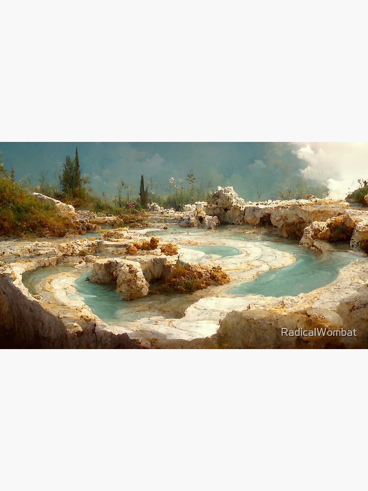 "Limestone Hot Springs Digital Painting" Poster for Sale by ...