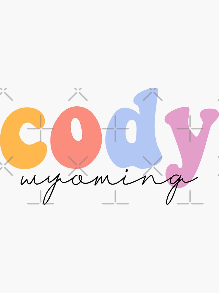"Cody Wyoming Groovy Rainbow Pastel Lettering" Sticker for Sale by ...