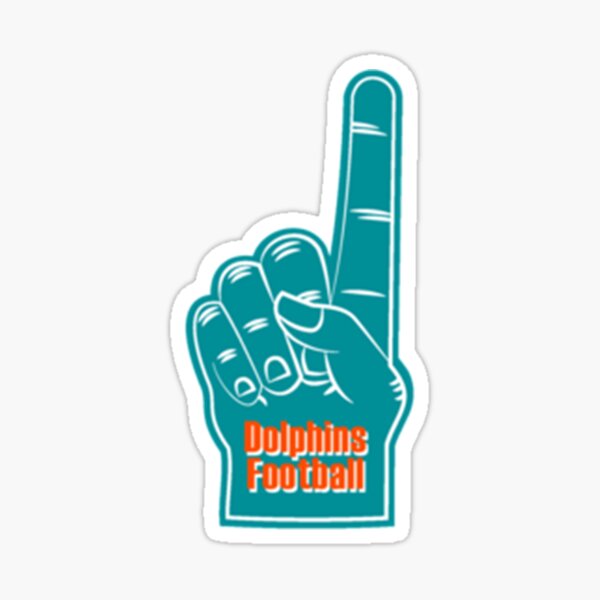 "Miami Dolphins Football Foam Finger " Sticker for Sale by YerasPlaces ...