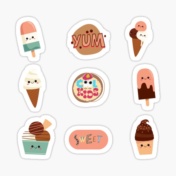 "ice cream fun" Sticker for Sale by Unlocked-Art | Redbubble