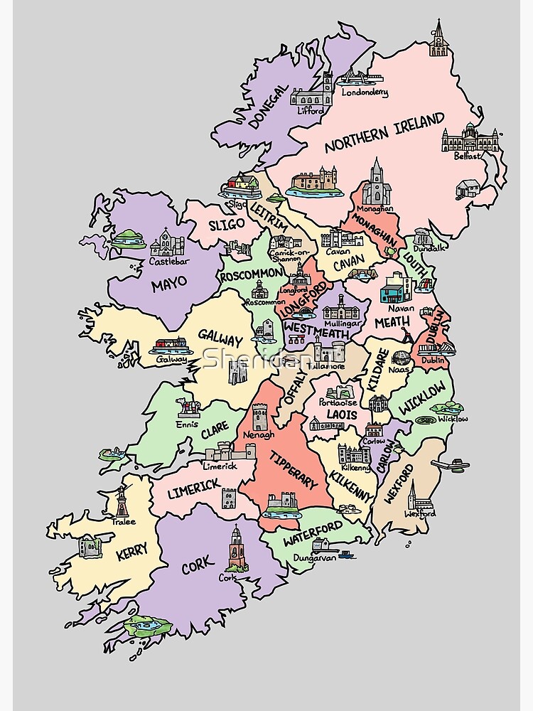 "Colorful Map of Ireland" Poster for Sale by Sheridan T | Redbubble