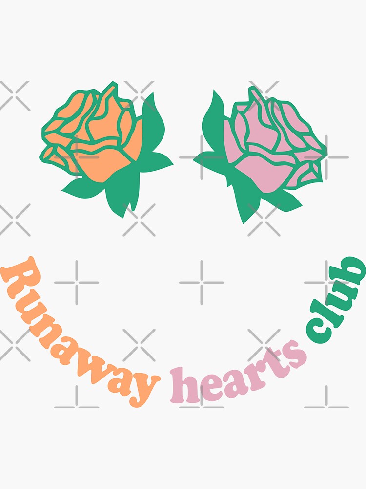 "Hrvy Merch Runaway Hearts Rose Smiley" Sticker for Sale by RedhirZo ...