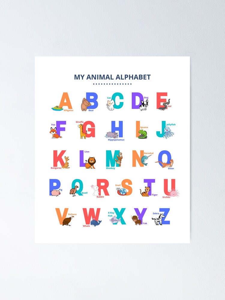 "My A to Z Animal Alphabet " Poster for Sale by CherieTree | Redbubble